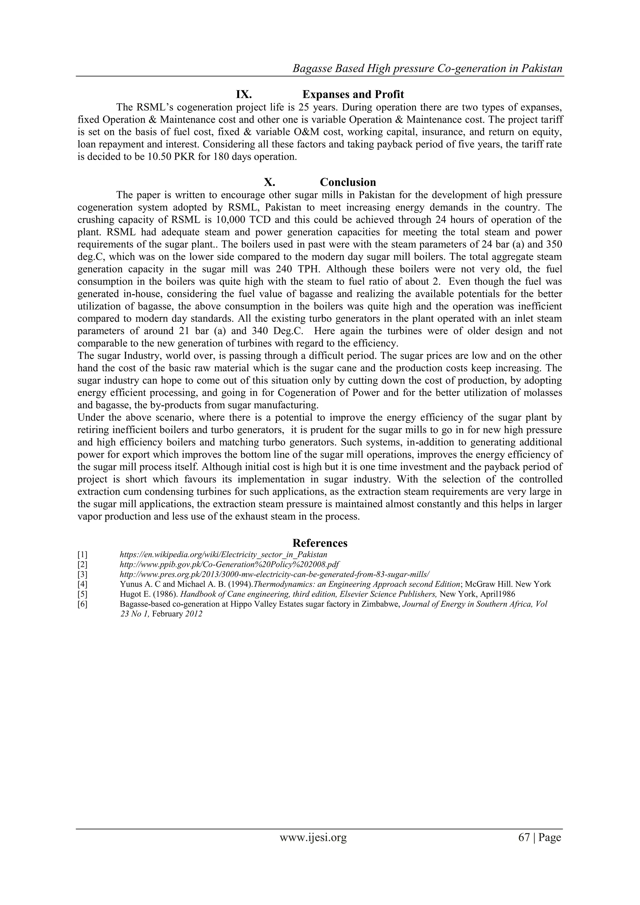 Bagasse based high pressure co-generation in Pakistan | PDF