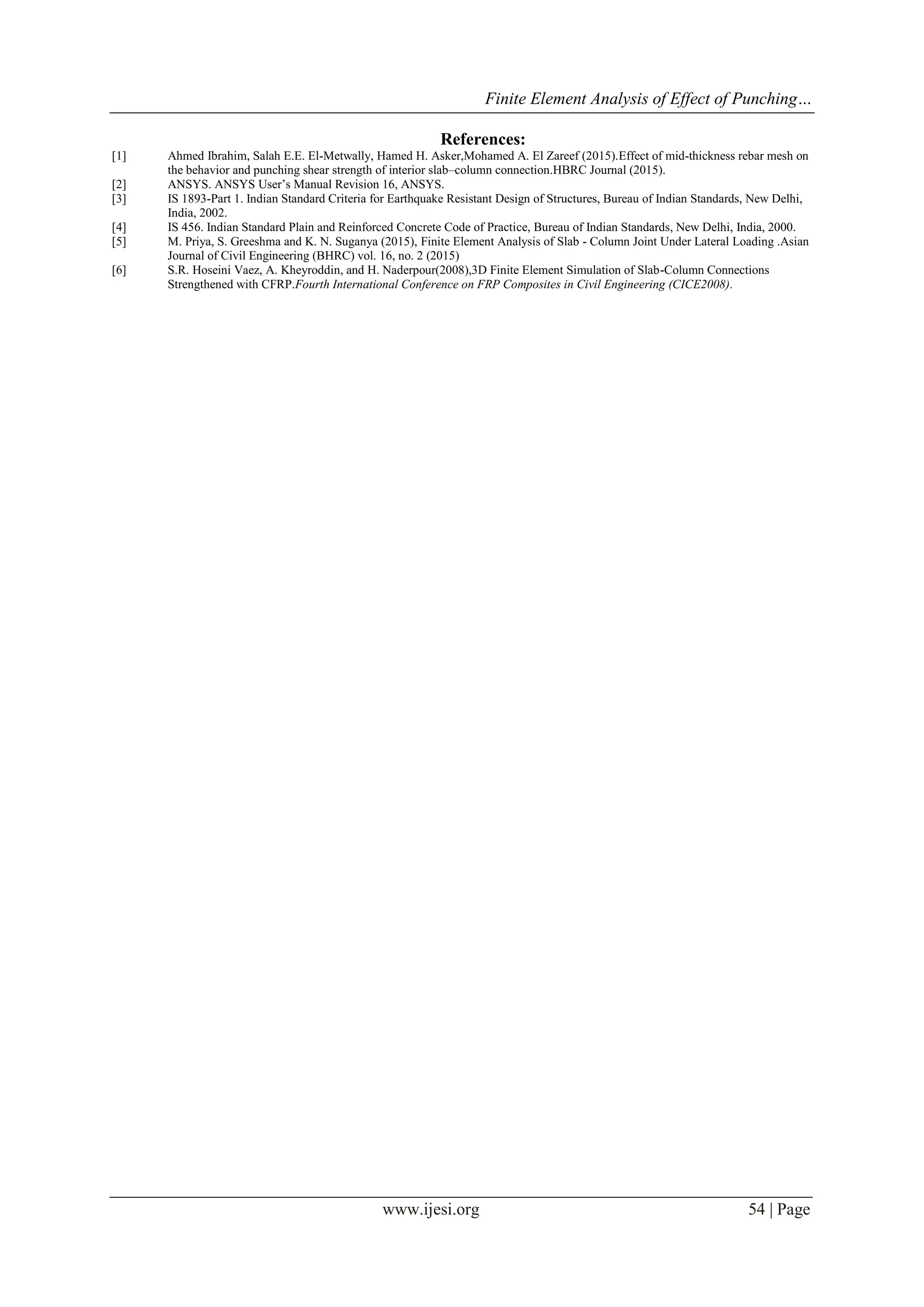 Finite Element Analysis of Effect of Punching Shear in Flat Slab Using ...