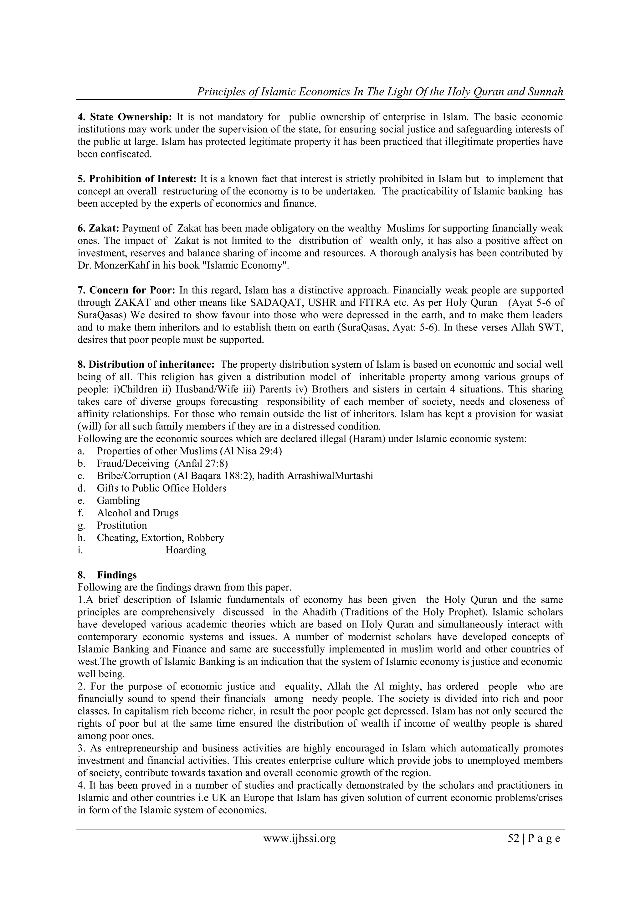 Principles of Islamic Economics In The Light Of the Holy Quran and ...