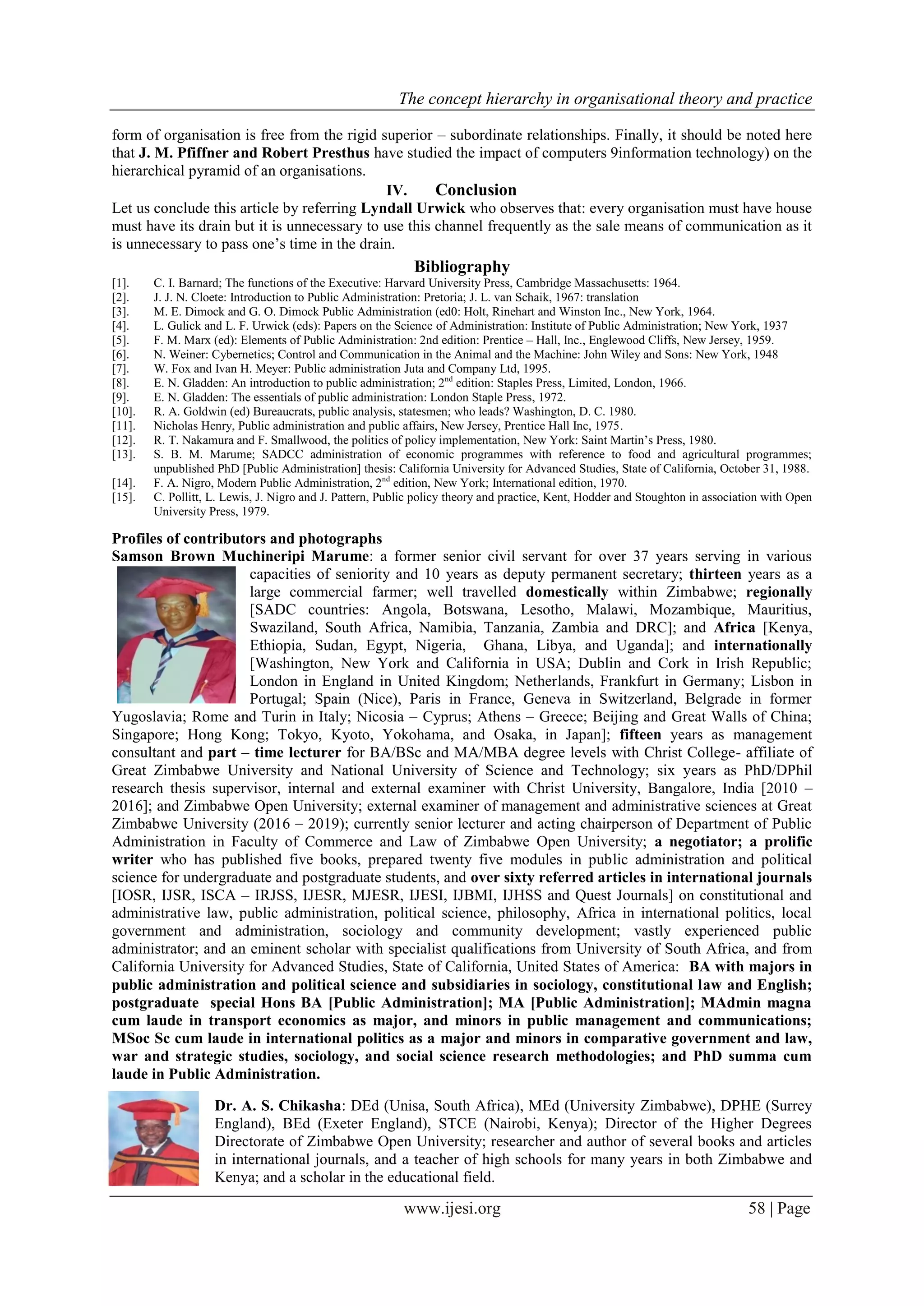 The Concept Hierarchy in Organisational Theory and Practice | PDF