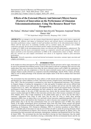 Effects of the External (Macro) And Internal (Micro) Source (Factors ...