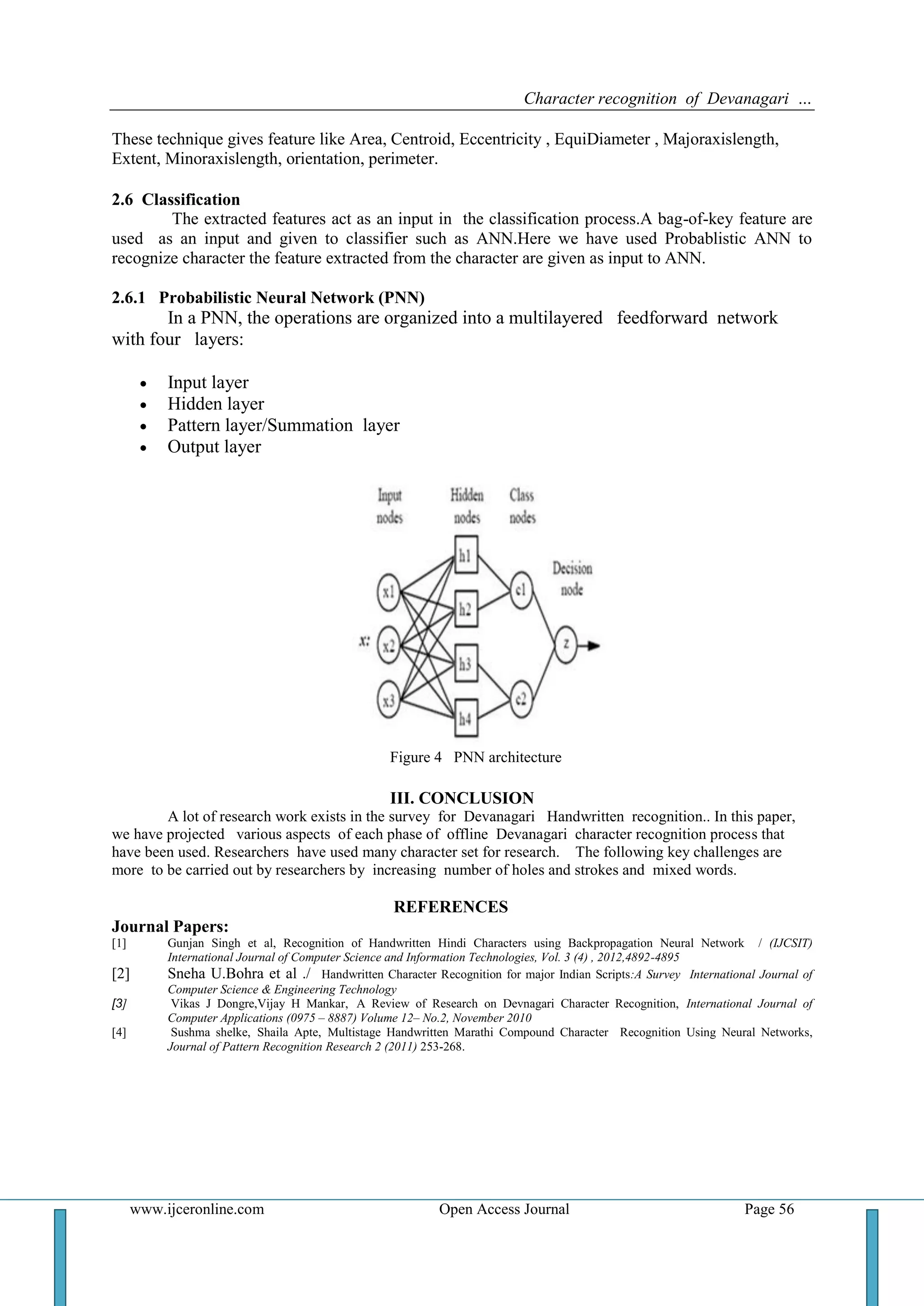 Character recognition of Devanagari characters using Artificial Neural Network | PDF