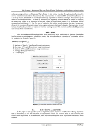 Performance Analysis of Various Data Mining Techniques on Banknote ...