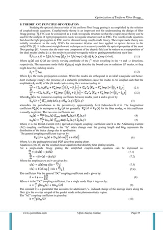 Optimization of Uniform Fiber Bragg Grating Reflection Spectra for Maximum Reflectivity and ...