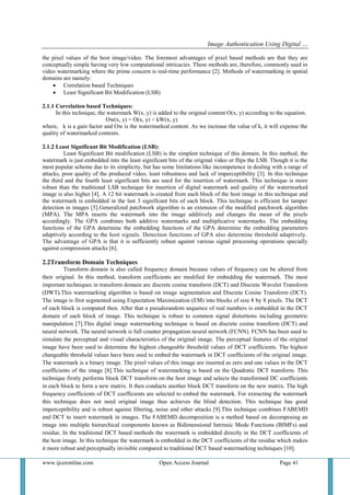 Image Authentication Using Digital Watermarking | PDF