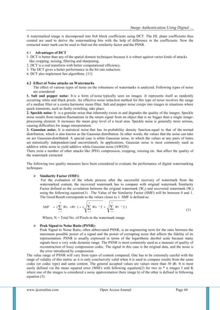 Image Authentication Using Digital Watermarking | PDF