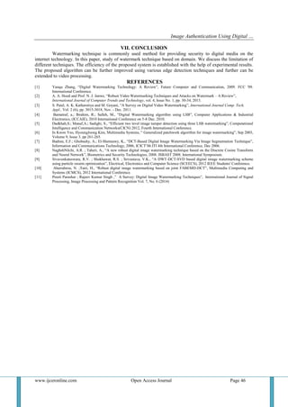 Image Authentication Using Digital Watermarking | PDF