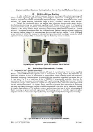Engineering-Driven Situational Teaching Study on Electric Control of Mechanical Equipments | PDF
