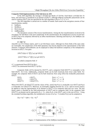 A High Throughput CFA AES S-Box with Error Correction Capability | PDF