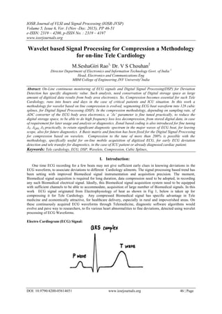 Wavelet based Signal Processing for Compression a Methodology for on-line Tele Cardiology | PDF