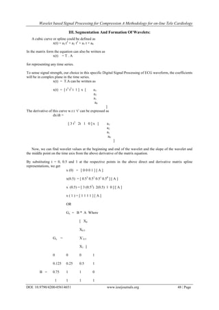 Wavelet based Signal Processing for Compression a Methodology for on-line Tele Cardiology | PDF