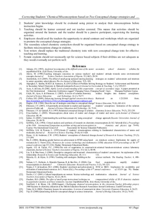 Correcting Students’ Chemical Misconceptions based on Two Conceptual change strategies and their ...