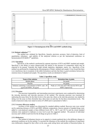 Novel RP-HPLC Method for Simultanious Determination of Sitagliptin and Simvastation in Bulk and ...