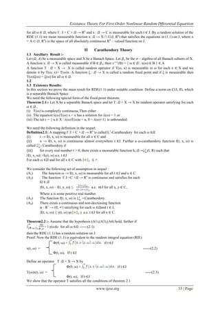 Existance Theory for First Order Nonlinear Random Dfferential Equartion | PDF