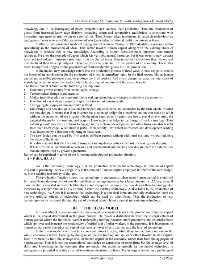 The New Theory of Economic Growth: Endogenous Growth Model | PDF