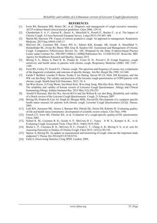 Reliability and validity of a Lithuanian version of Leicester Cough ...