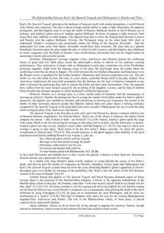 The Relationship between Kyd’s The Spanish Tragedy and Shakespeare’s ...