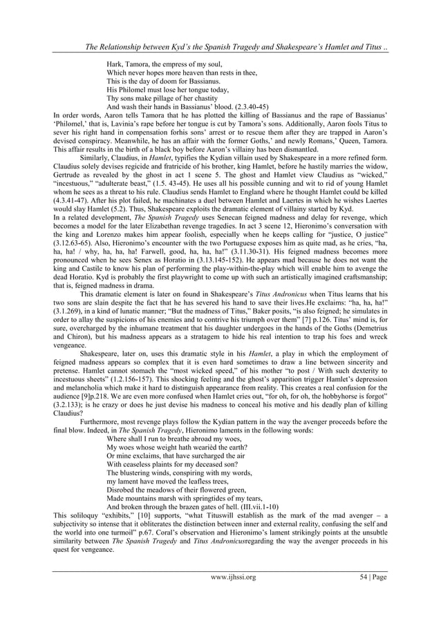 The Relationship between Kyd’s The Spanish Tragedy and Shakespeare’s ...