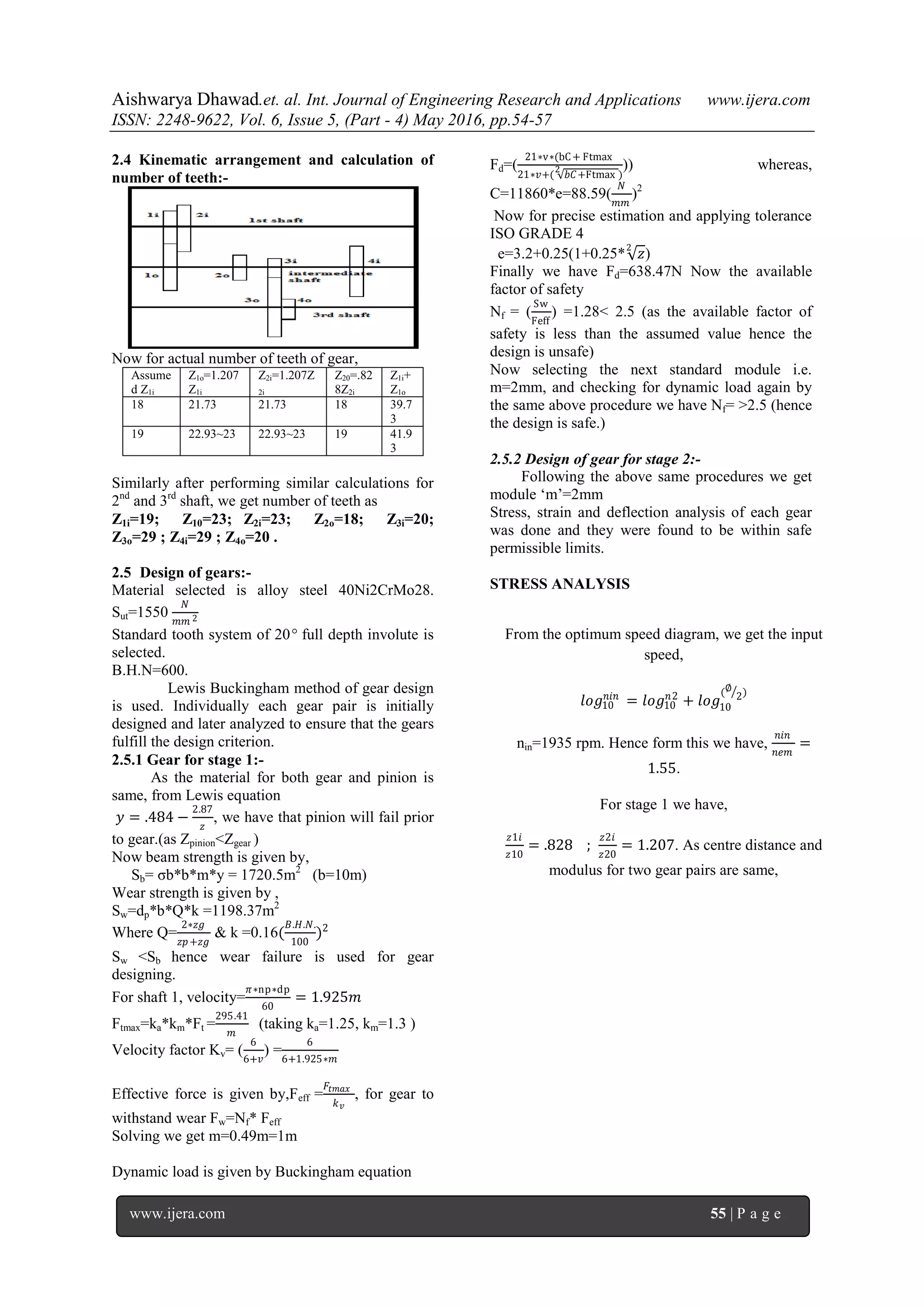 Design of a Multispeed Multistage Gearbox | PDF