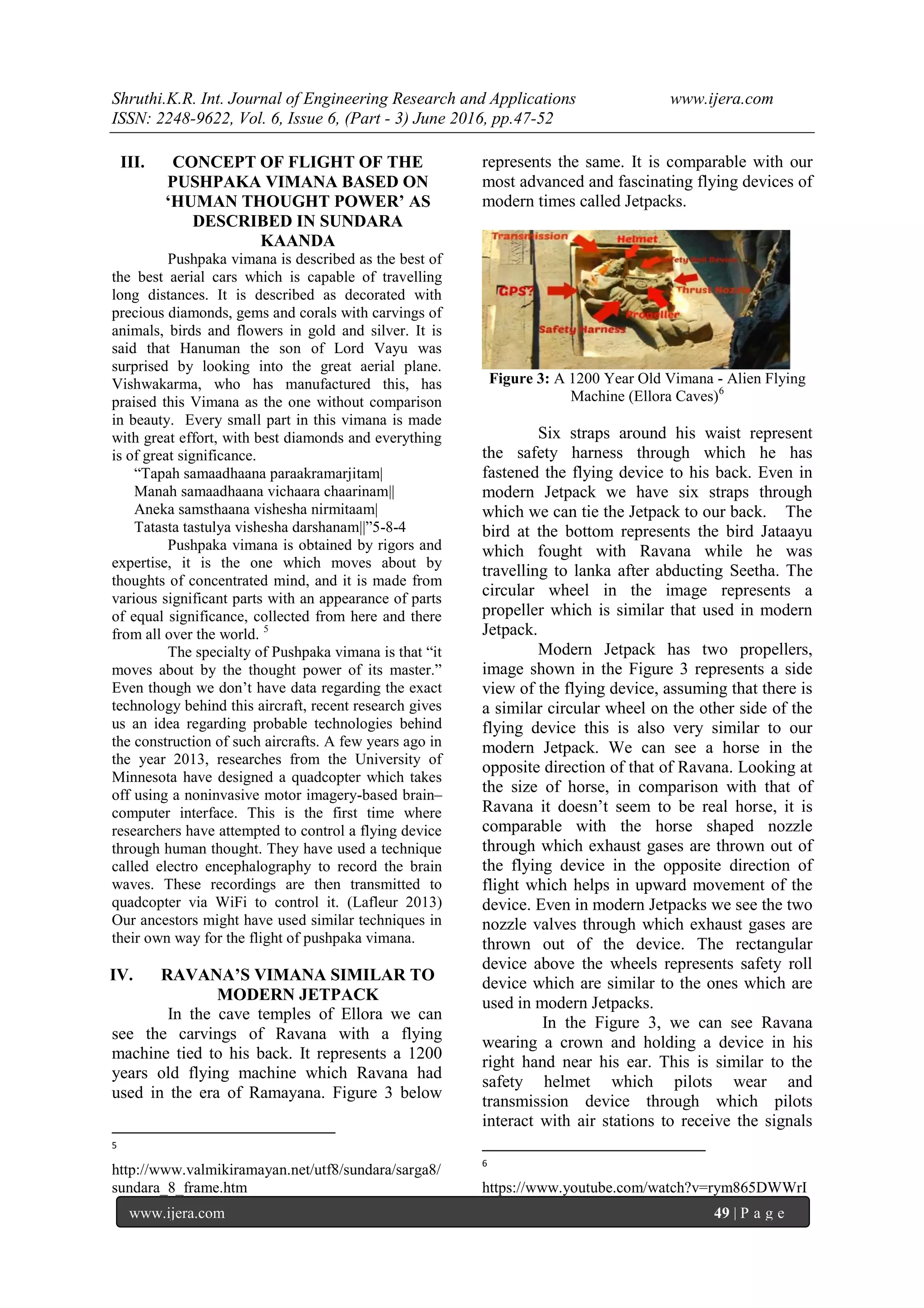Probable technologies behind the Vimanas described in Ramayana | PDF