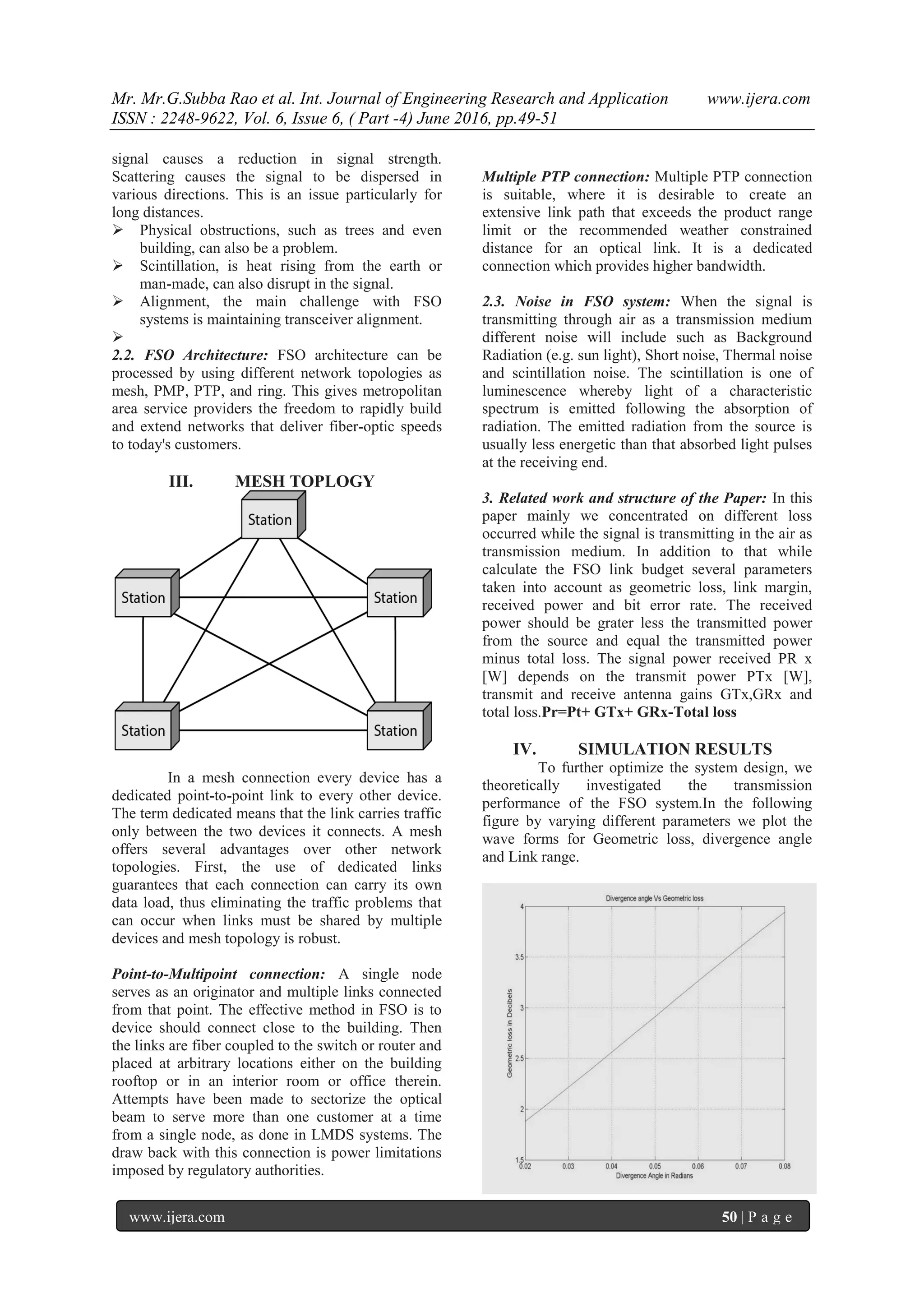 Loss Calculation in Free Space Optical Communications | PDF