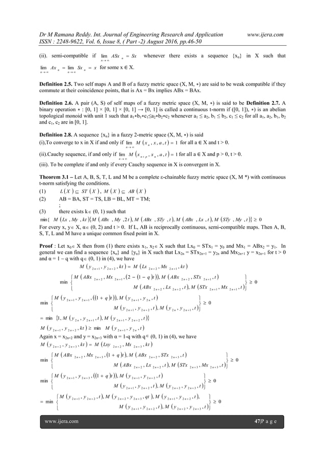 Fixed Point Theorem In Fuzzy Metric Space Pdf