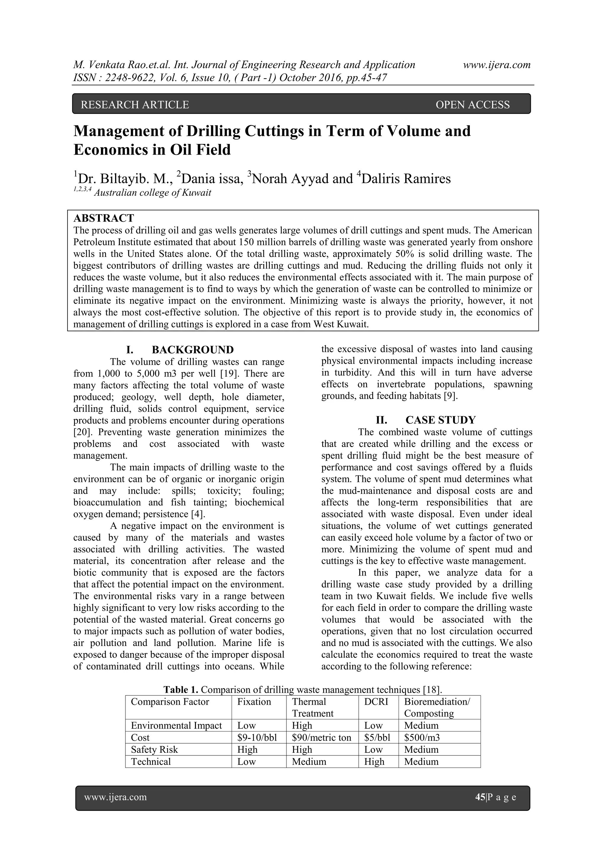 Management of Drilling Cuttings in Term of Volume and Economics in Oil Field | PDF