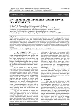 SPATIAL MODEL OF GRADUATE STUDENTS TRAVEL IN MAKASSAR CITY | PDF | Geography | Science