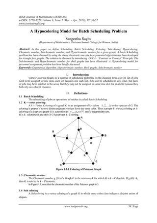A Hypocoloring Model for Batch Scheduling Problem | PDF