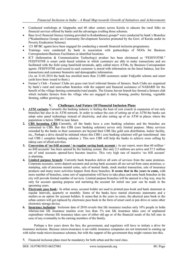 Financial Inclusion in India – A Road Map towards Growth of Initiatives ...