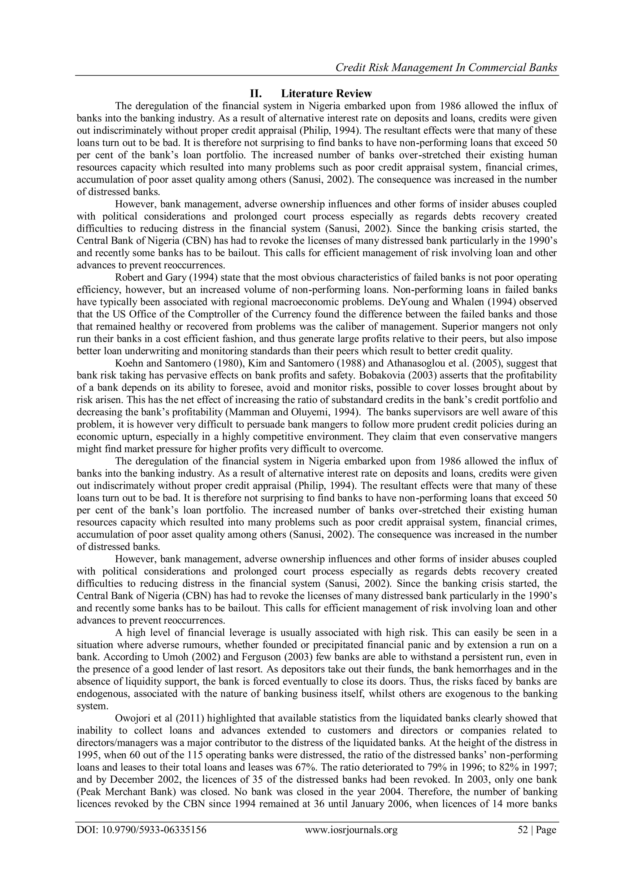 Credit Risk Management in Commercial Banks | PDF | Business Banking ...