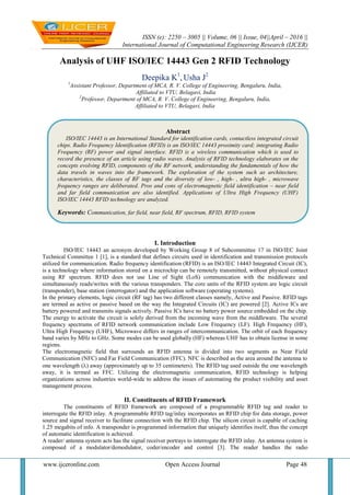 Analysis of UHF ISO/IEC 14443 Gen 2 RFID Technology | PDF