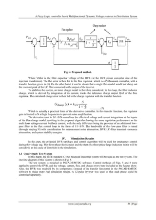 A Fuzzy Logic controller based Multifunctional Dynamic Voltage restorer in Distribution System ...