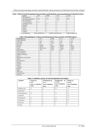 Plant Growth-Promoting Activities and Molecular Characterization of Rhizobacterial Strains ...