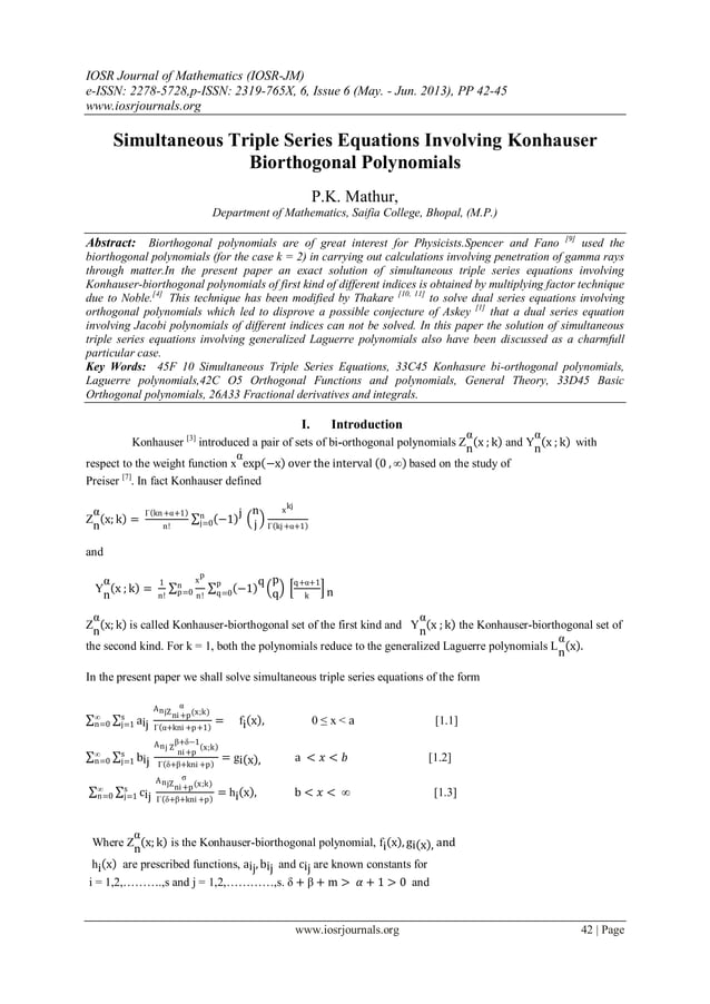 Simultaneous Triple Series Equations Involving Konhauser Biorthogonal ...