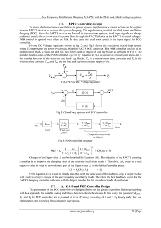 Low Frequency Oscillations Damping by UPFC with GAPOD and GADC-voltage regulator | PDF | Radio ...