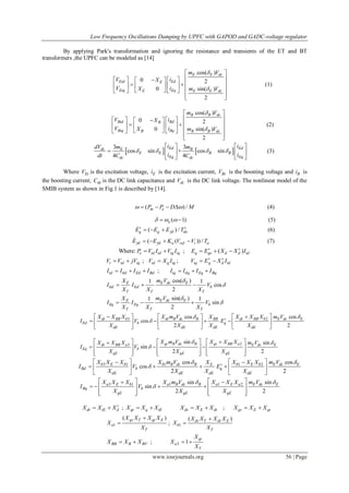 Low Frequency Oscillations Damping by UPFC with GAPOD and GADC-voltage regulator | PDF