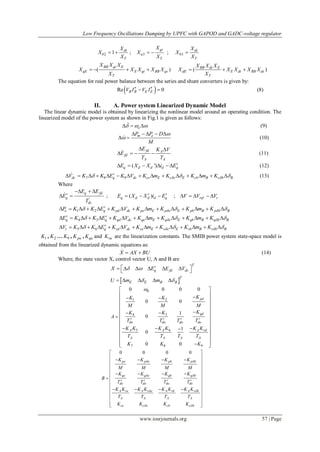 Low Frequency Oscillations Damping by UPFC with GAPOD and GADC-voltage regulator | PDF