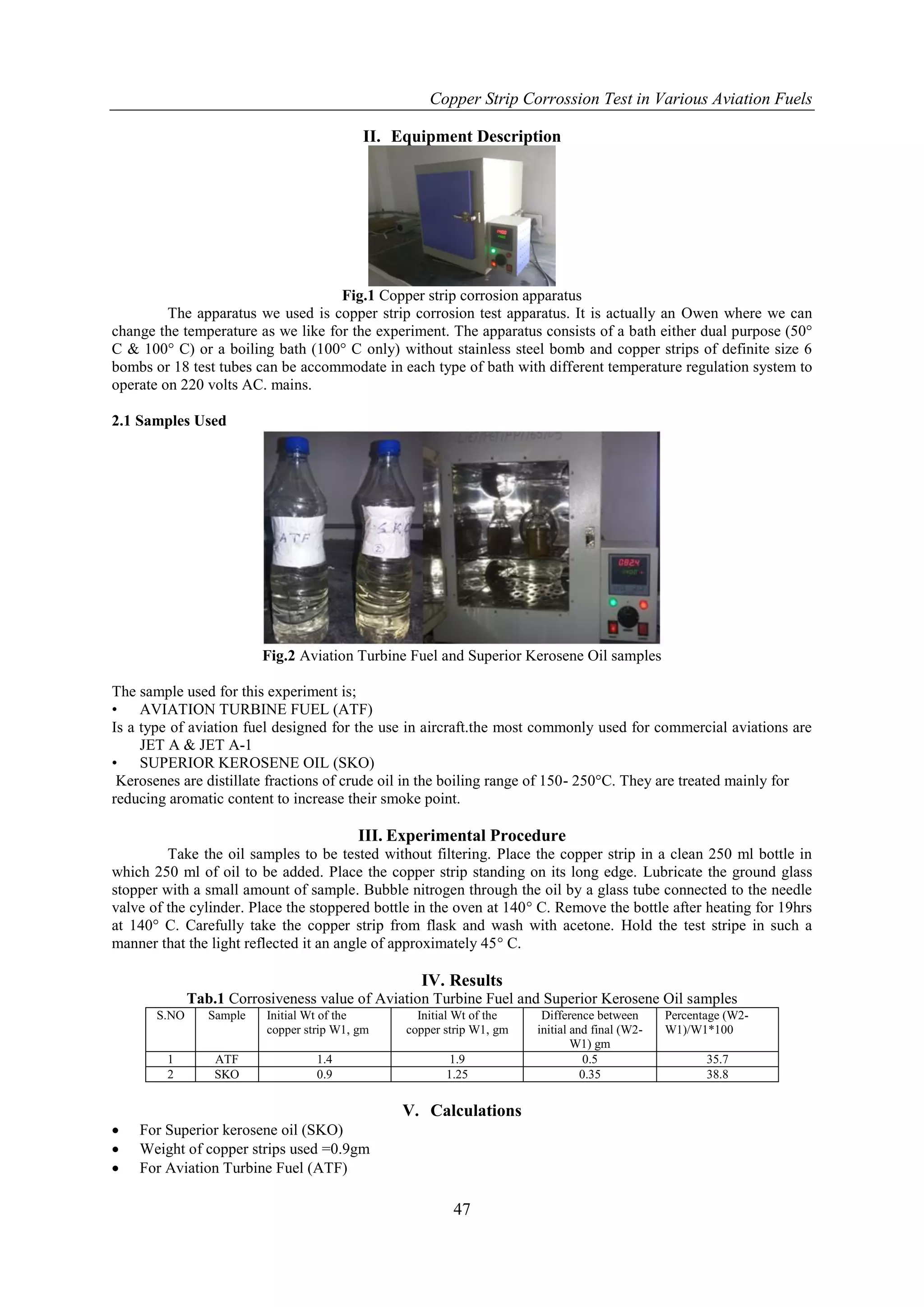 Copper Strip Corrossion Test in Various Aviation Fuels | PDF