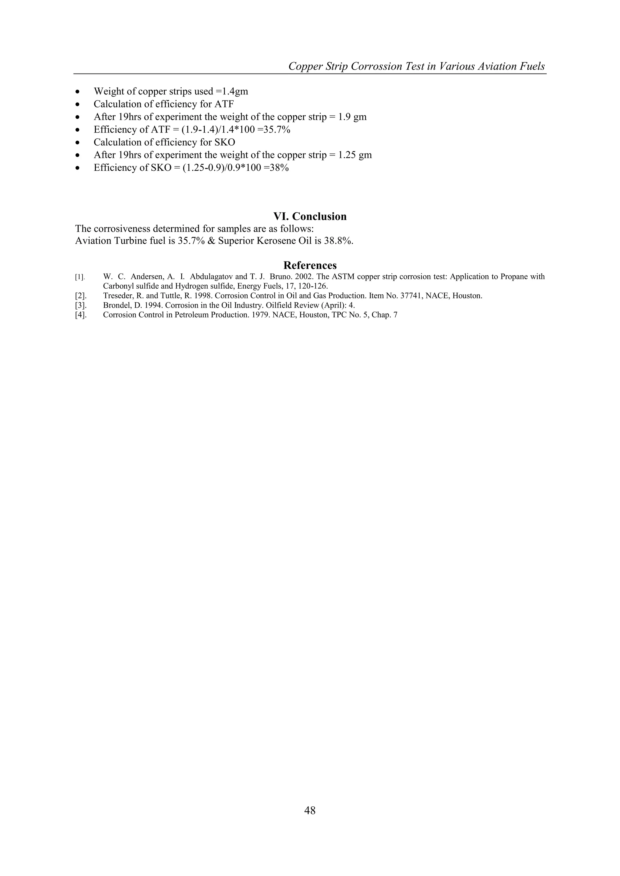 Copper Strip Corrossion Test in Various Aviation Fuels | PDF