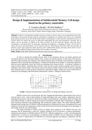Design & Implementation of Subthreshold Memory Cell design based on the primary constraints | PDF