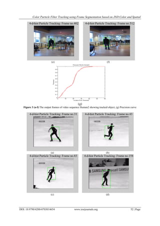 Color Particle Filter Tracking using Frame Segmentation based on JND Color and Spatial ...