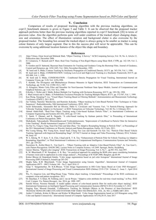 Color Particle Filter Tracking using Frame Segmentation based on JND Color and Spatial ...