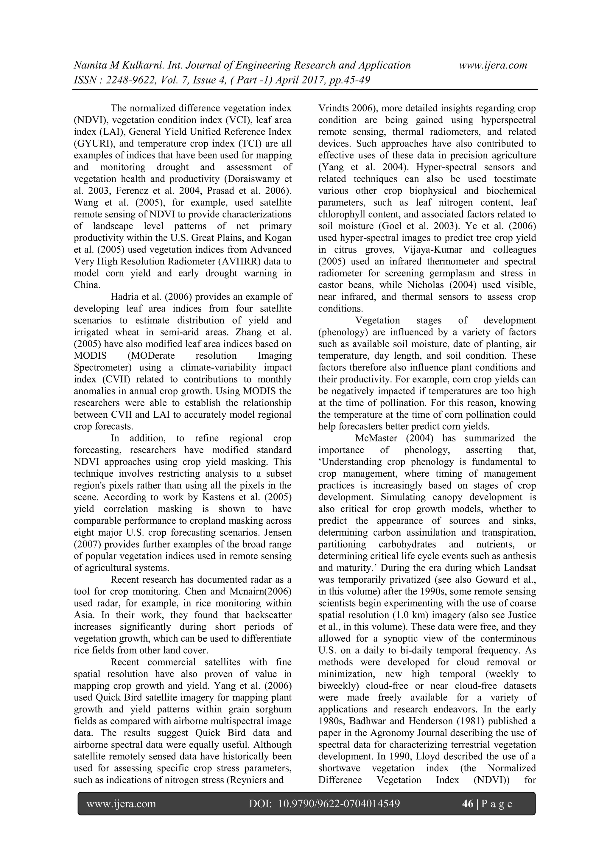 Crop Identification Using Unsuperviesd ISODATA and K-Means from Multispectral Remote Sensing ...