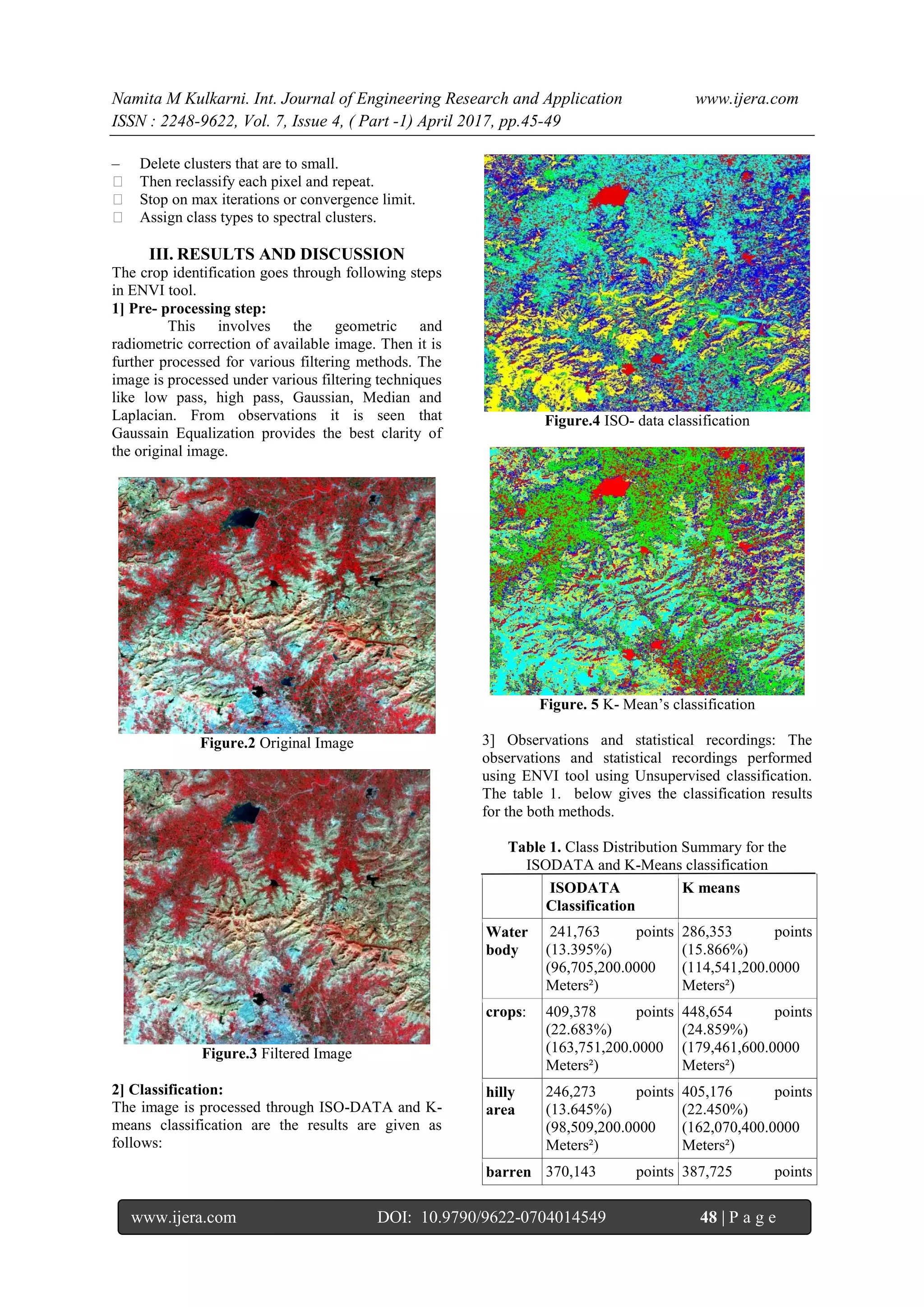 Crop Identification Using Unsuperviesd ISODATA and K-Means from ...