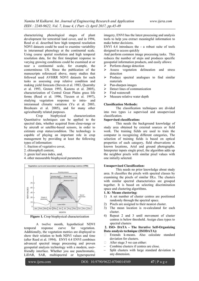 Crop Identification Using Unsuperviesd ISODATA and K-Means from Multispectral Remote Sensing ...
