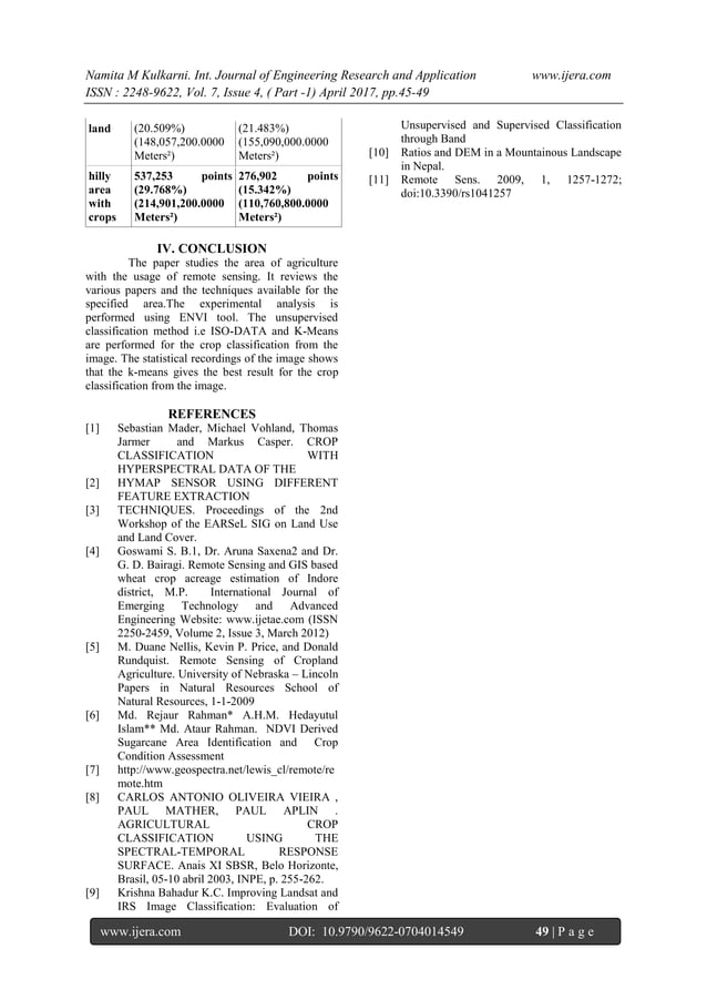 Crop Identification Using Unsuperviesd ISODATA and K-Means from Multispectral Remote Sensing ...