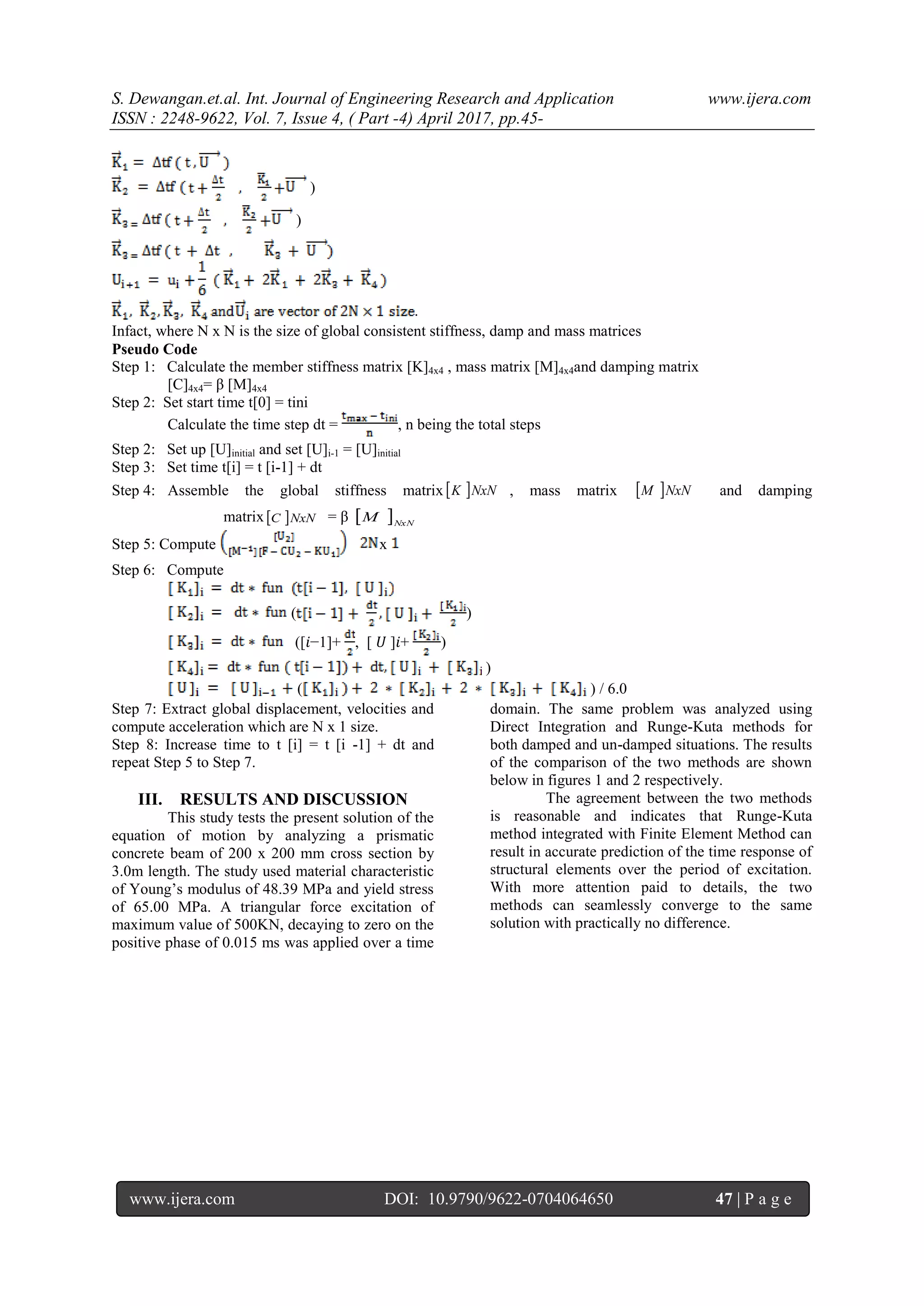 Integration Of Finite Element Method With Runge Kuta Solution Algorithm Pdf