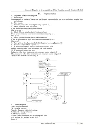 Economic Dispatch of Generated Power Using Modified Lambda-Iteration Method | PDF | Computer ...