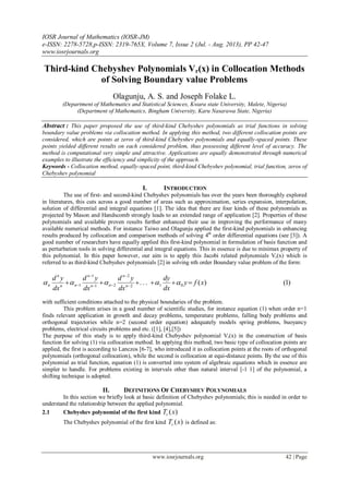 Third-kind Chebyshev Polynomials Vr(x) in Collocation Methods of Solving Boundary value Problems ...